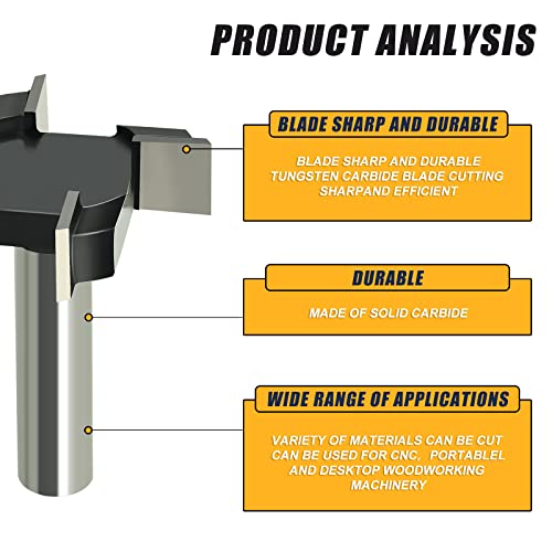 MEIGGTOOL Spoilboard Surfacing Router Bits, 1/4-Inch Shank Round Nose ...