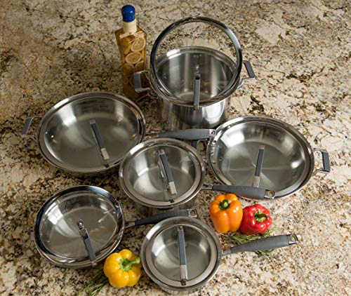 CookCraft by Candace 12-Piece Tri-Ply Stainless Steel Grand Cookware ...