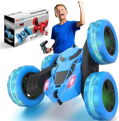 GRAFLO Remote Control Car for Kids, Double Sided 360° Rotating 4WD RC ...