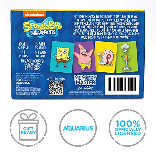 AQUARIUS - SpongeBob SquarePants Memory Master Card Game | Pricepulse