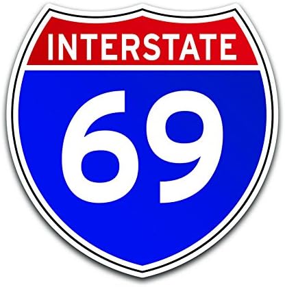 Amazon.com: Interstate 69 Sign Decal Sticker 2-Pack | 4-Inches By 4 ...