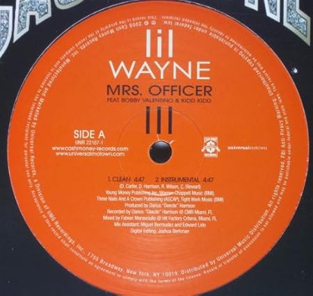Mrs. Officer [12" VINYL] - Lil Wayne, Bobby Valentino, Kidd Kidd