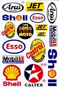 Sponsors Decal Sticker Tuning Racing Sheet Size: 27 x 18 cm for Car or ...