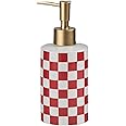 Amazon.com: Checkered Ceramic Soap Dispenser with Rust Proof Gold Matte ...