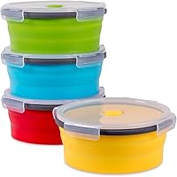 Amazon.com: Collapsible Food Storage Containers with Airtight Lid, 40.5 oz, Kitchen Stacking ...