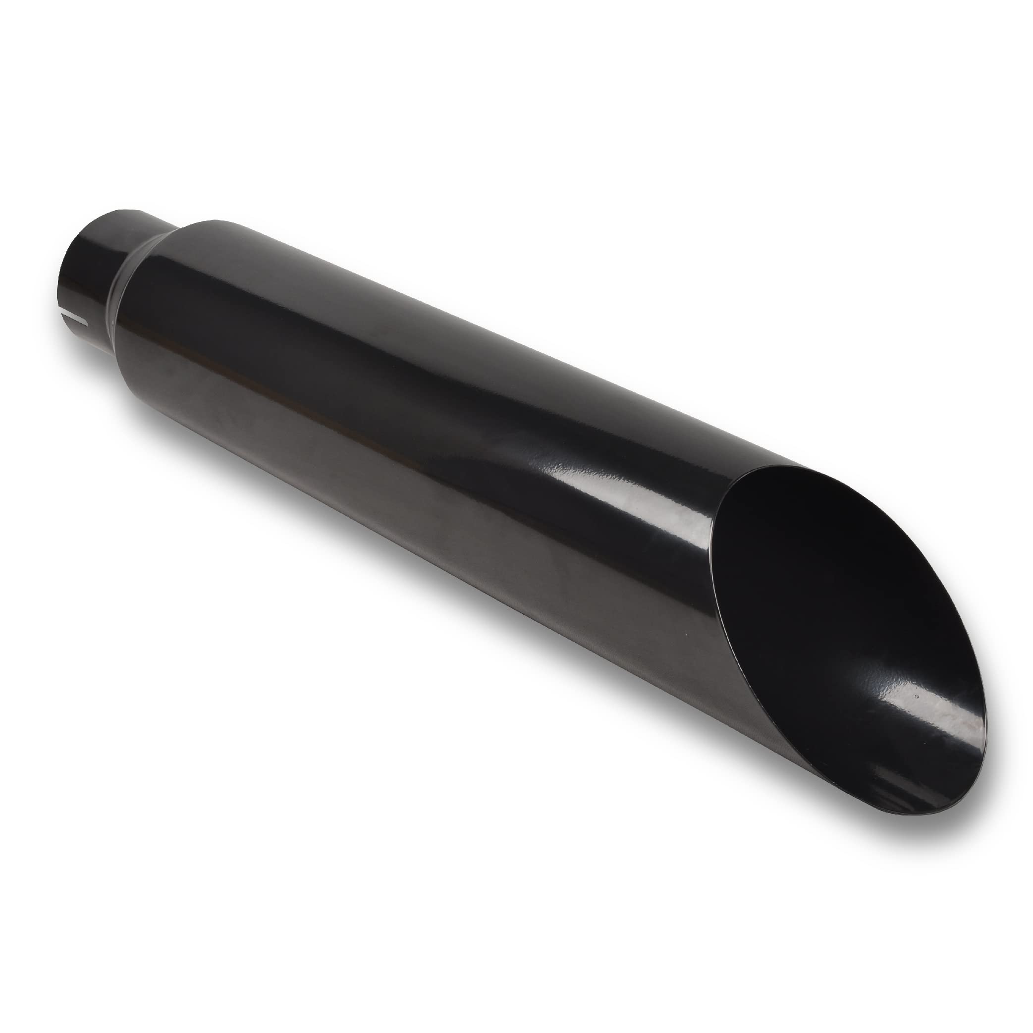 FGJQEFG 4 Inch Inlet 8 Inch Outlet Gloss Black Stainless Steel Miter ...