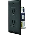 RV Designer S817, Self Contained Dual Outlet with Cover Plate, Black ...