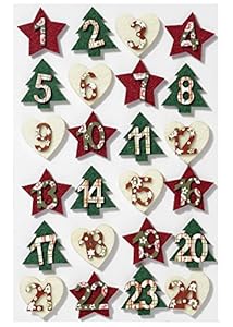 Advent Numbers - Self Adhesive - Numbers 1-24 - Christmas/Festive ...