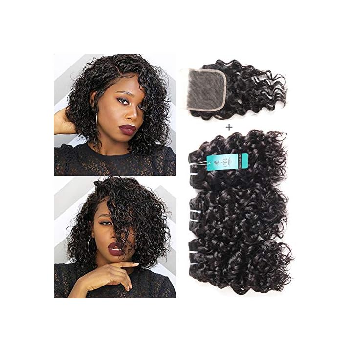 Malaysian Water Wave Bundles with Closure 12A Bundles Human Hair Ocean ...