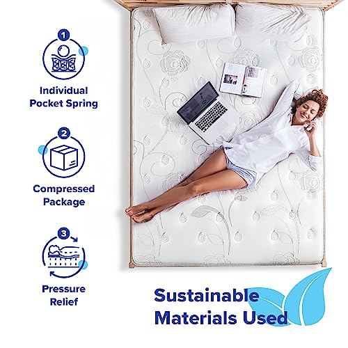 Olee Sleep Queen Mattress, 12 Inch Hybrid Mattress, Gel Infused Memory ...