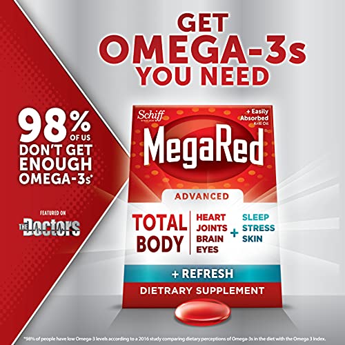 Megared Omega-3 Blend Supplement 500mg, Total Body + Refresh Softgels ...