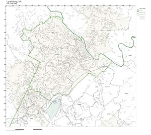 Amazon.com: ZIP Code Wall Map of Lynchburg, VA ZIP Code Map Not ...