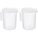 Amazon.com: PATIKIL Graduated Beaker, 2 Pack 2000ml PP Plastic Liquid Measuring Cup Double Sided ...