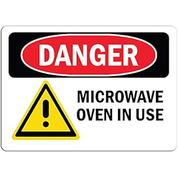 Amazon.com : Caution Sign - Microwave in Use - Safety Sign Label Decal ...