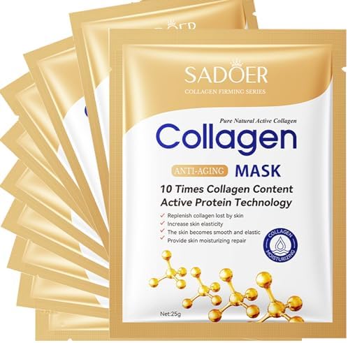 10 PCS Korean Collagen Face Masks – Instant Hydration, Anti-Wrinkle ...