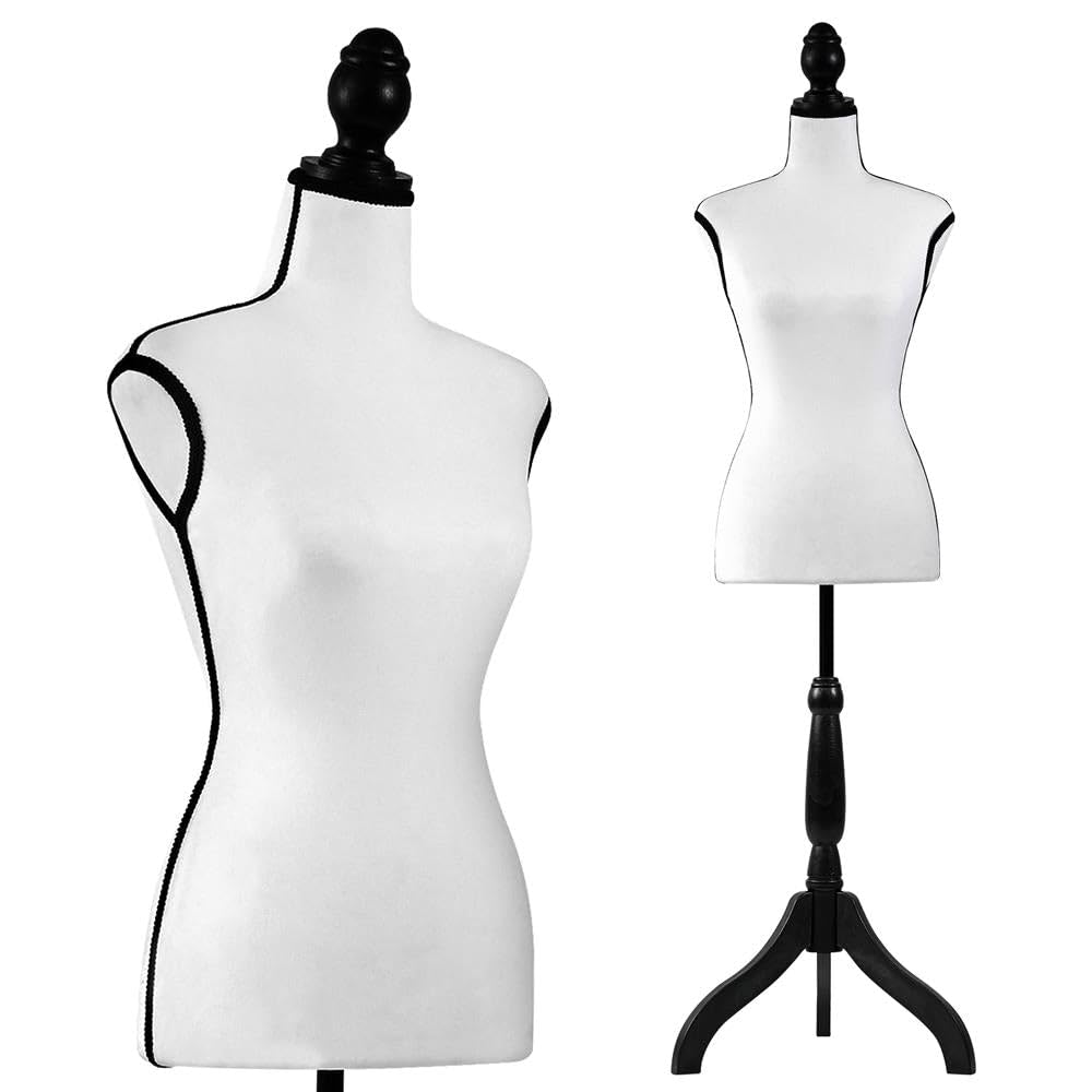 SereneLife White Female Dress Form Mannequin with Adjustable Height (52 ...