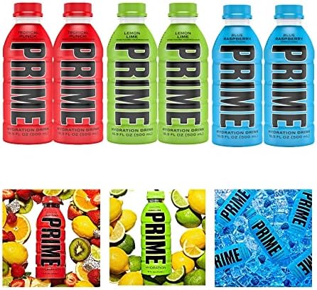 Prime Hydration Drink Bottle 2 x 500 ml Blue Raspberry 2 x 500 ml Lemon ...