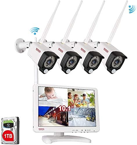All-in-One Home Security Camera System, Tonton 1080P 4CH Wireless NVR ...