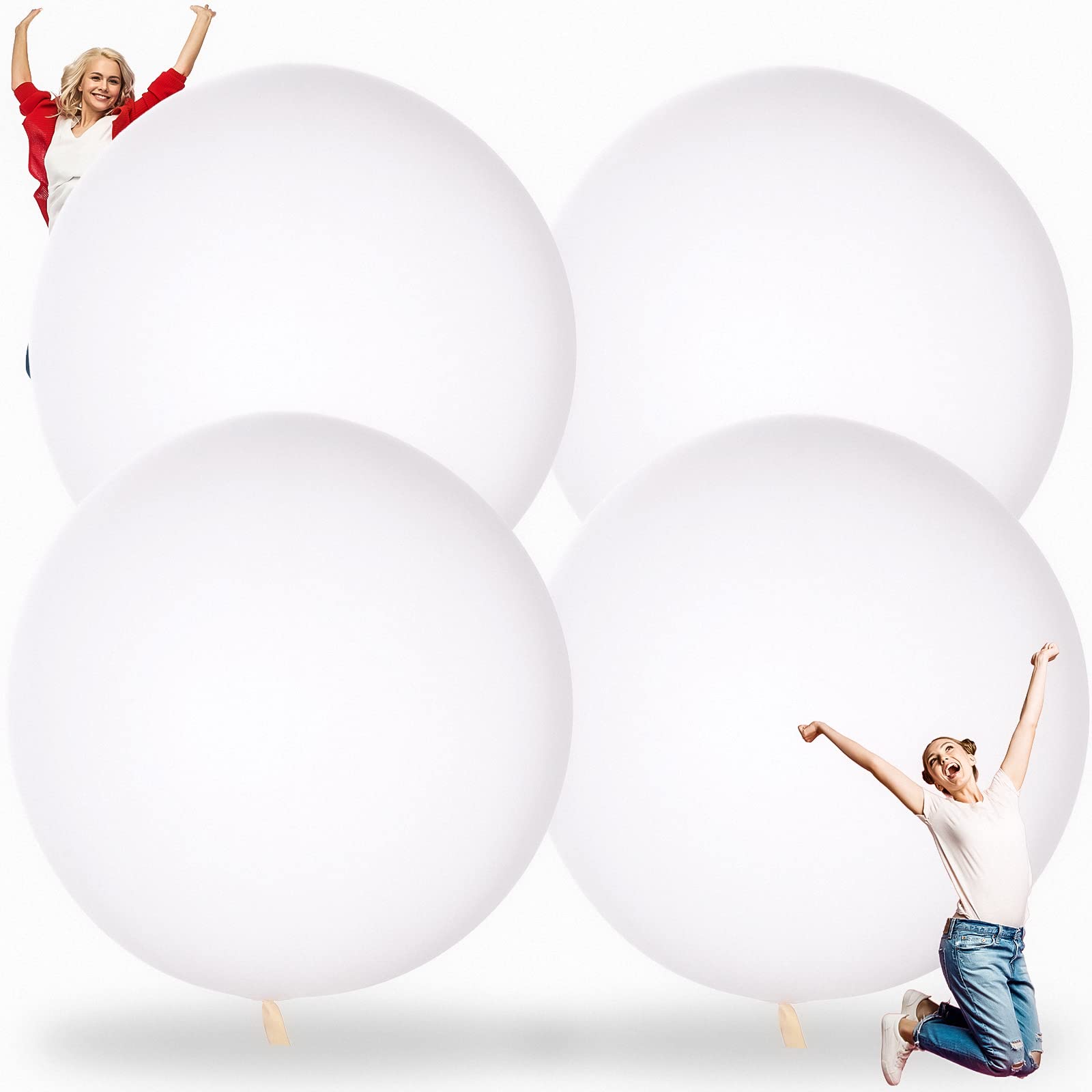 Karenhi 4 Pcs 72 Inch Giant Balloons Big Round Latex Jumbo Balloons ...