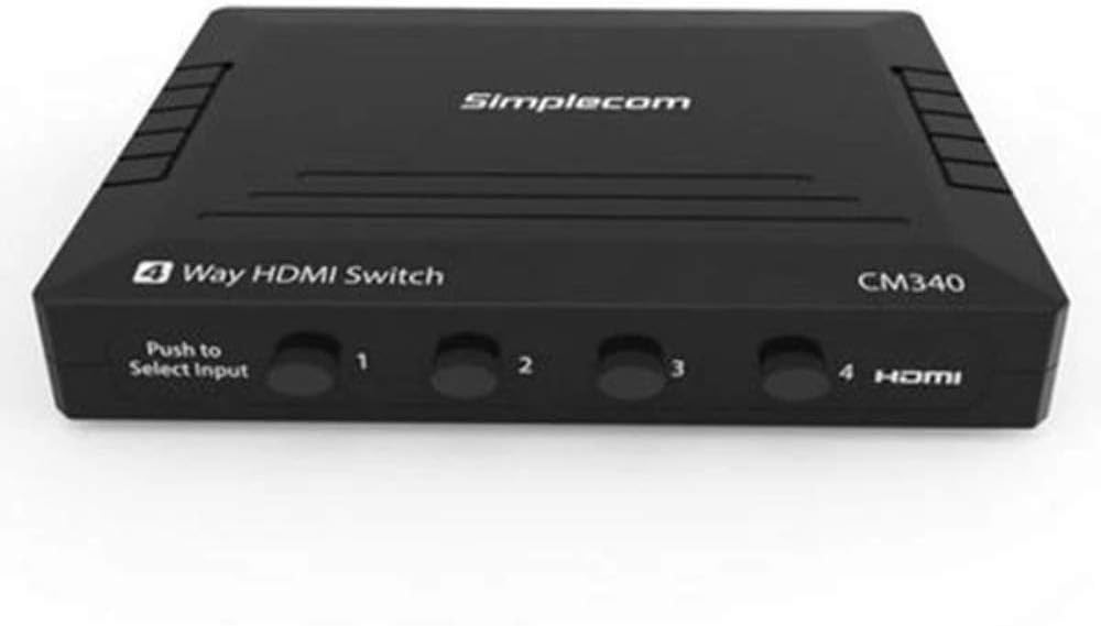 Simplecom CM340 Mechanical 4 Way Manual Push Button HDMI Switch Box 4 ...