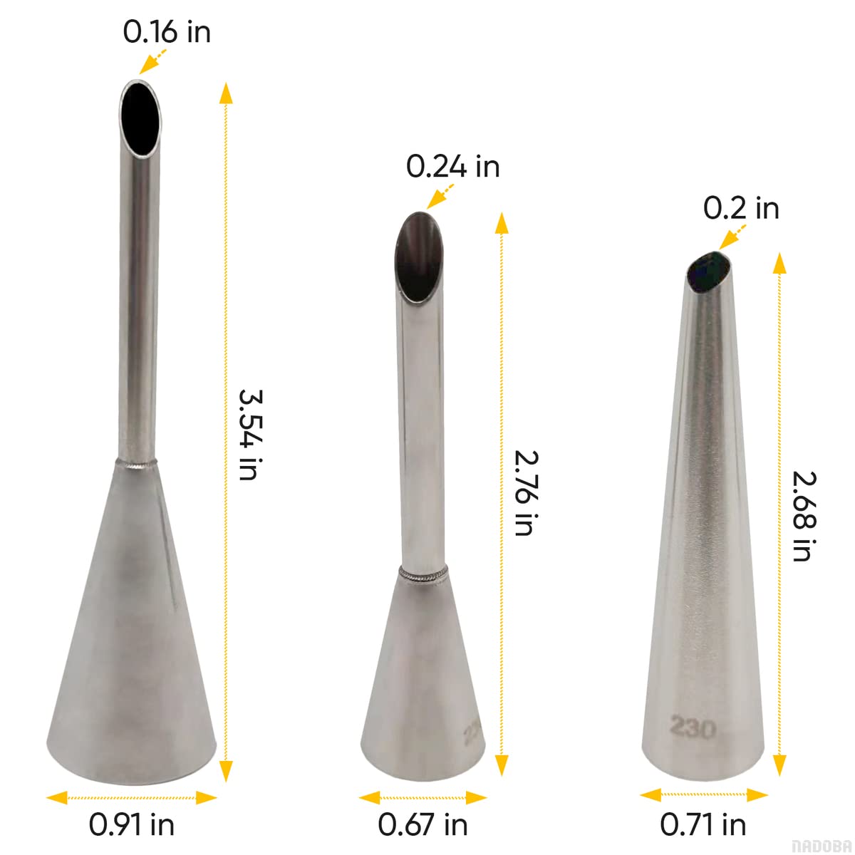 Mua 3Pcs Large Piping Tips Set - Frosting Tips Piping Nozzles Frosting ...