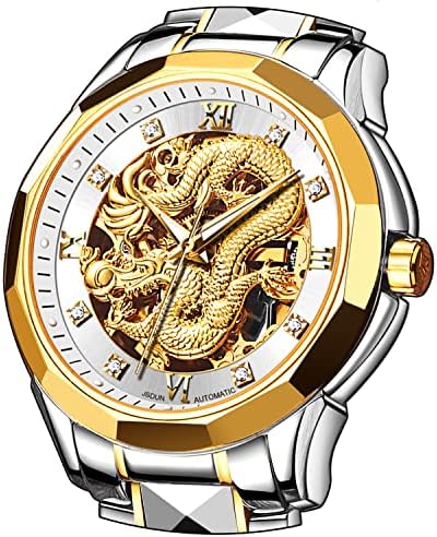 Automatic Watch for Men, gold whtie price in UAE | Amazon UAE | kanbkam