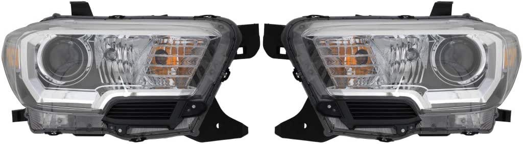 Amazon.com: Fits 2016-2017 Toyota Tacoma Pair Head Lights Driver and ...