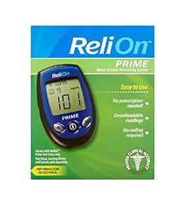 Amazon.com: ReliOn Prime Blood Glucose Monitoring System: Health ...