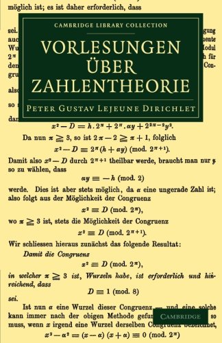 Vorlesungen uber Zahlentheorie (Cambridge Library Collection - Mathematics) (German Edition ...