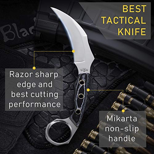 Karambit Knife with Sheath - Small Fixed Blade Knofe - Claw Knife ...
