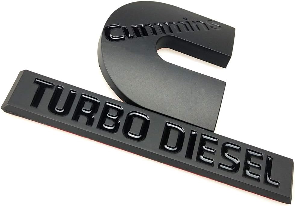 2pcs Small Size Genuine Cummins Turbo Diesel Emblems Matte Black ...