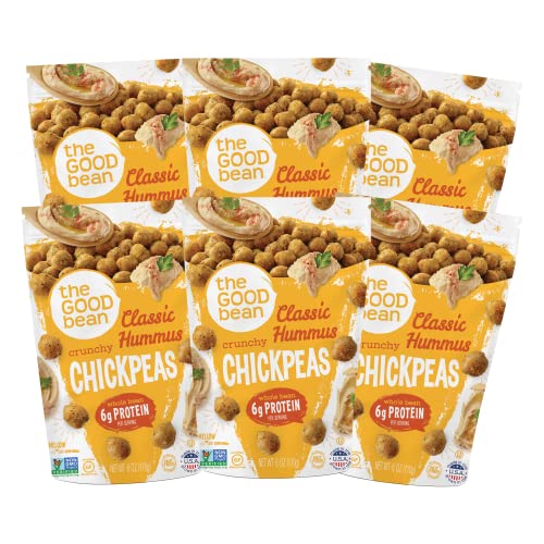 The Good Bean Crunchy Chickpeas - Classic Hummus - (6 Pack) 6 oz ...
