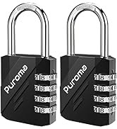Puroma 2 Pack Combination Lock 4 Digit Outdoor Waterproof Padlock for ...