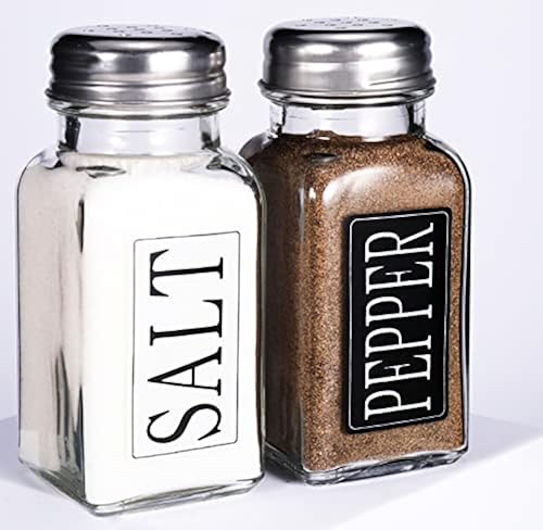 Glass Salt and Pepper Shakers Set Small,DWTS DANWEITESI Farmhouse Salt ...