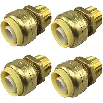 1 PIECE XFITTING 3/4" PUSH FIT X 3/4" MALE NPT ADAPTER, CERTIFIED TO NSF ANSI61 LEAD FREE BRASS ...