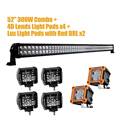 Eyourlife 52" LED Light Bar 300W With 4PCS
