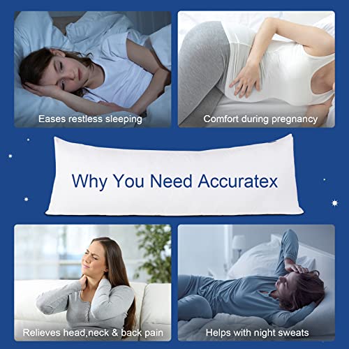 ACCURATEX Full Body Pillow for Adults - Hybrid Shredded Memory Foam Firm Body Pillow with Soft ...