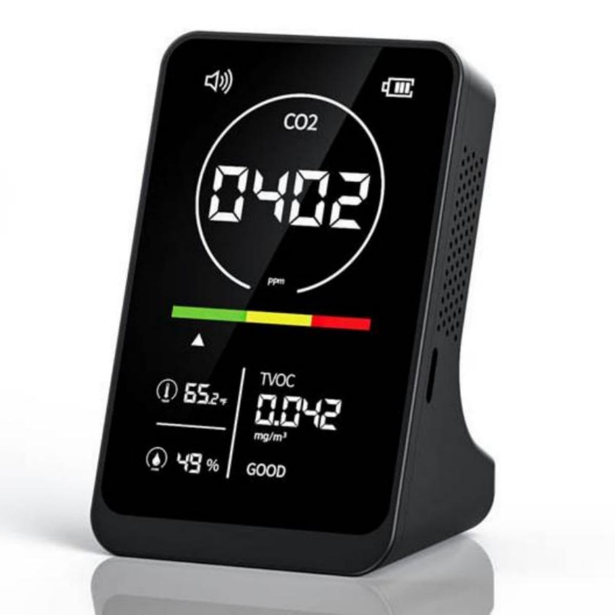 E-SHIDAI Air Quality Monitor, Indoor Portable CO2, AQI, Temperature, Humidity Detector for Home ...