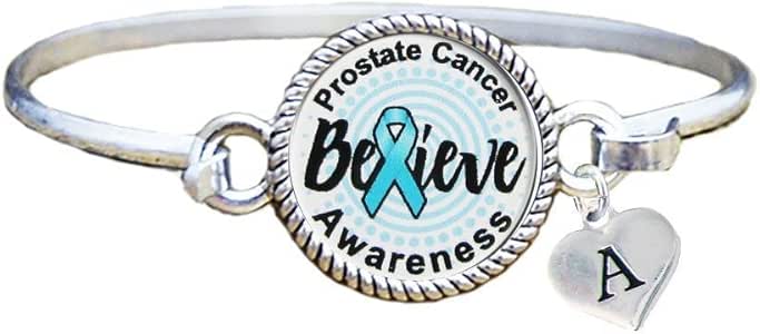 Amazon.com: Bracelet Custom Prostate Cancer Awareness Believe Silver ...