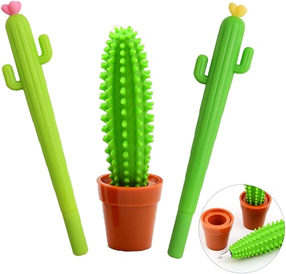 OKSANO Novelty Cactus Pen Gift 0.5mm 3 PCS - Creative Ballpoint Gel Pen ...