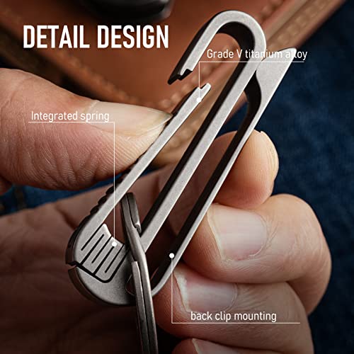 FEGVE Titanium Keychain Integrated Spring Structure Quick Release Cara