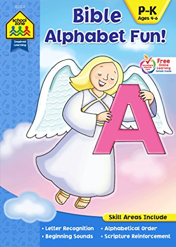 School Zone - Bible Alphabet Fun! Workbook - Ages 4 to 6, Preschool to ...