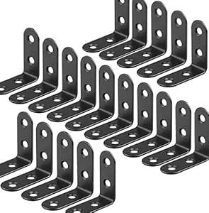 Amazon.com: 20Pcs 2x2 Inch Black L Bracket, Stainless Steel Corner ...