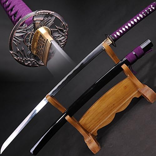 Handmade Katana Japanese Samurai Sword Oil Quenched Damascus. Folded ...