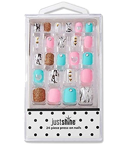 Amazon.com: Justice Girls Press-on Nails Marble Sparkle: Beauty