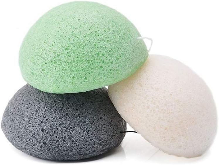 DXIA Konjac Sponge (3 Pack), Organic Konjac Facial Sponge, Exfoliating Face Sponge, Natural Face ...