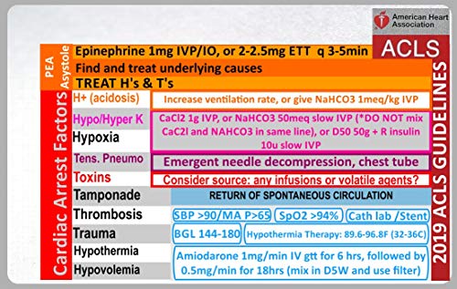 Quick ACLS Card (2020 ACLS Guidelines) AHA ACLS Badge Buddy Reference ...