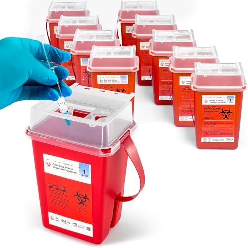 Sharps Container, Sharps Containers for Home Use, 1 Quart Needle ...