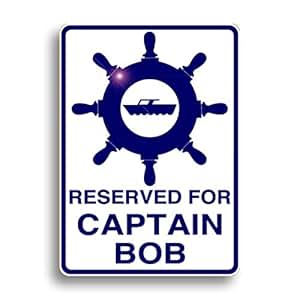 Amazon.com: Captain sign, Aluminum boat captain sign, personalized for ...