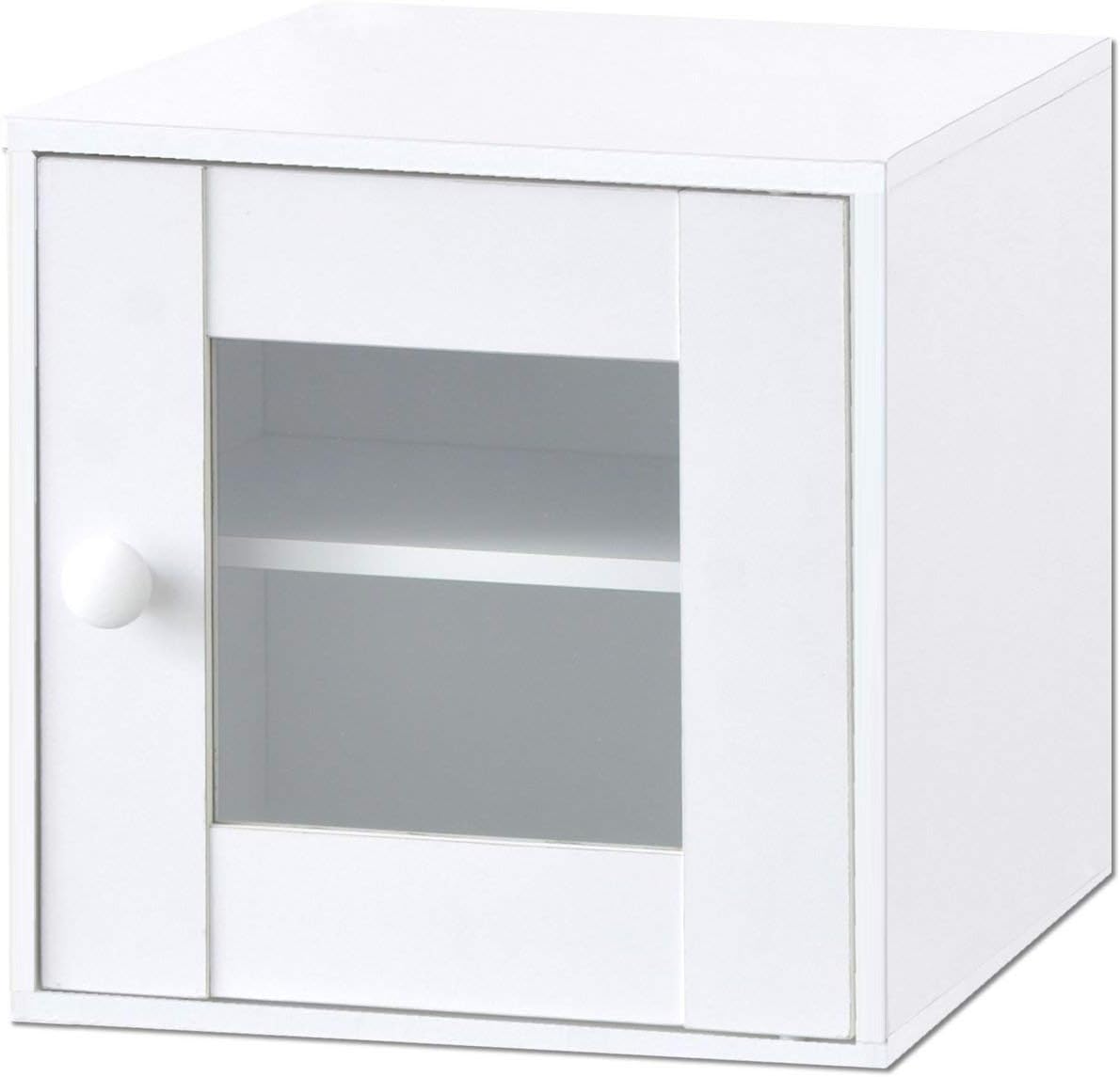 Amazon.co.jp : ottostyle.jp 組み合わせ自由 キューブボックス 【ガラス扉付き/ホワイト（白）】 横幅34.5cm レイアウト自在 カラーボックス オープンラック ...